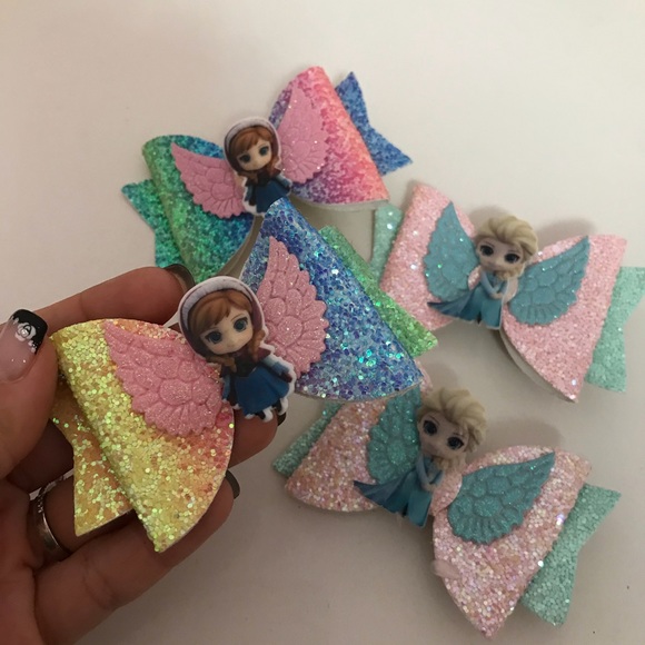 Accessories | Frozen Elsa Anna Cute Sparkly Hair Clips | Poshmark
